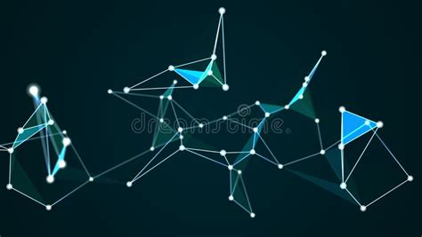 Abstract Futuristic Molecule Structure Digital Technology Concept Stock Illustration