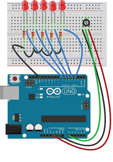 Trimpot Controlled Chaser Led With Arduino Theorycircuit Do It