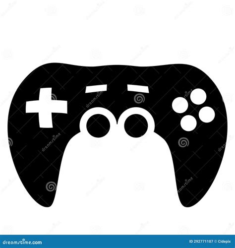 Black Abstract Simplistic Game Controller Icon Stock Vector