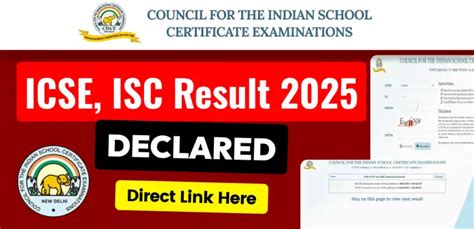 Icse Isc Result 2025 Out Cisce Class 10 And 12 Results Declared Direct Link Here
