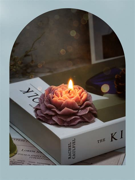 Badu Bg Голям божур Силиконова форма за свещ Ароматерапия Гипсова сапунена смола Форма за цветя