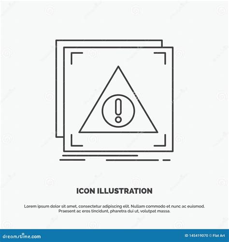 Error Application Denied Server Alert Icon Line Vector Gray Symbol For Ui And Ux Website