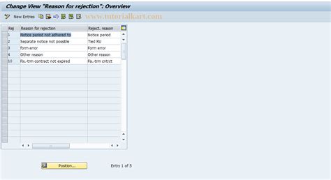 Fojo Sap Tcode Recn Cust Notice Rejection Reasons