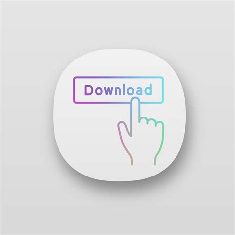 download button click app icon ui ux user interface data receiving