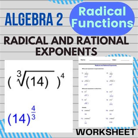 Radical And Rational Exponents Algebra 2 Radical Functions By Math Lamsa
