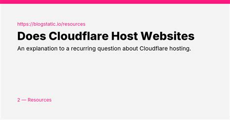 Does Cloudflare Host Websites