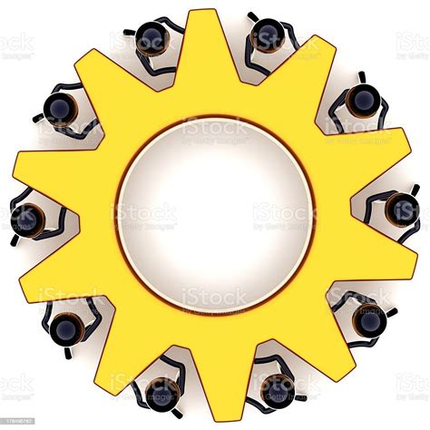 팀워크 효율성 작업 성공 인터페이스 아이콘크기 컨셉입니다 3차원 형태에 대한 스톡 사진 및 기타 이미지 3차원 형태 개념 개념과 주제 Istock