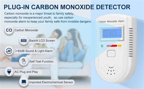 Carbon Monoxide Detector Plug In Wall，co Gas Monitor Alarm Detector