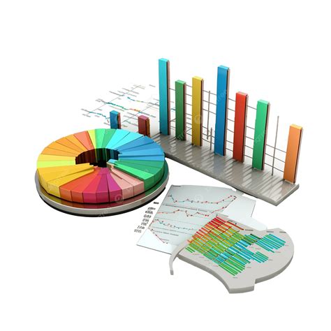 데이터 분석 통계 또는 재무 분석 3d 그림을 위한 분석 비즈니스 재무 데이터 도구가 포함된 차트 및 그래프의 3d 그림 데이터 그래프 사업 Png 일러스트 및 이미지