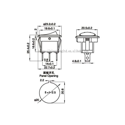 Hole 20mm 12v Red Led Round Rocker Switch Led Dot Light 3 Pins On Off Led Illuminated Car
