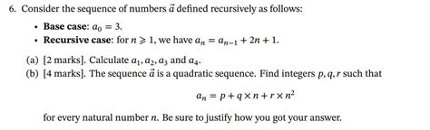 Solved Consider The Sequence Of Numbers A Defined Chegg