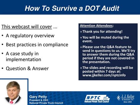 Ppt Expert Tips For Surviving A Dot Audit Powerpoint Presentation Free Download Id 9504757