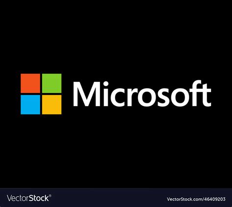 Microsoft Software Logo Brand Symbol With Name Vector Image