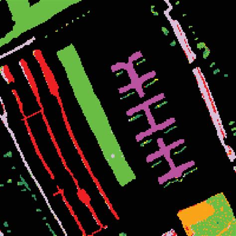 classification maps obtained by different methods for the university of