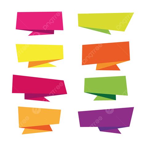 종이 접기 배너 컬렉션 종이 접기 배너 종이 접기 배너 벡터 종이접기 Png 일러스트 및 벡터 에 대한 무료 다운로드