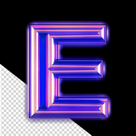 Símbolo Morado Con Letra Luminosa E Archivo Psd Premium