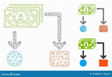 Payment Diagram Vector Mesh Wire Frame Model And Triangle Mosaic Icon