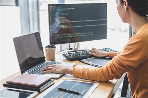 Professional Programmer Working At Developing Programming And Website