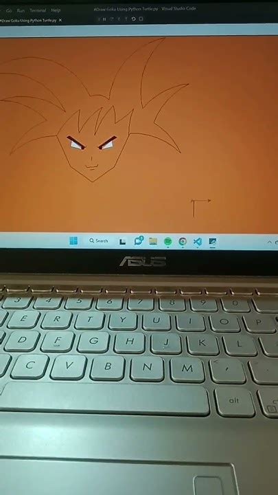 Draw Goku Using Python Turtle Python Youtubeshort Youtube Goku Programming Coding Anime