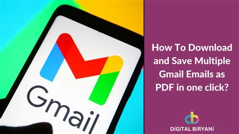 How To Download And Save Multiple Gmail Emails As PDF In One Click