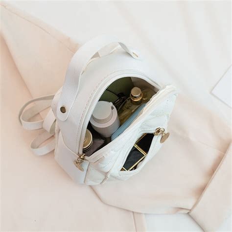 Mini Rucsac Dama Sunmostar Poliuretan Alb Emag Ro