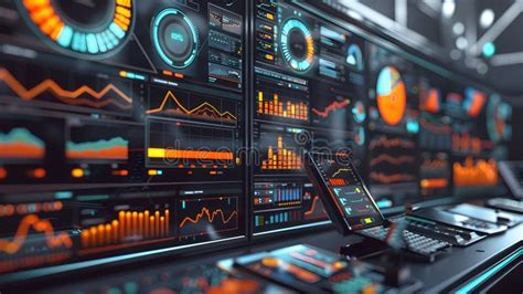 Real Time Data Analysis Live Updating Digital Dashboard Stock Illustration Illustration Of