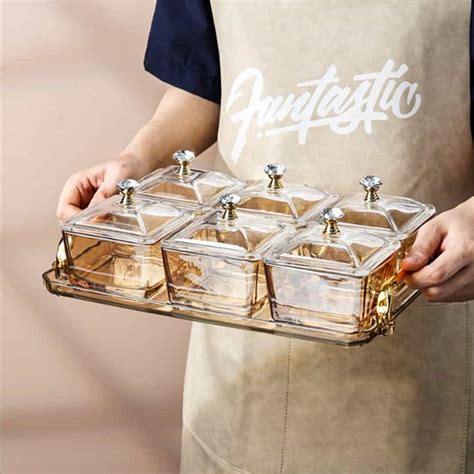 Mua Khay Đựng Mứt Tết Thủy Tinh 6 Ngăn Đựng Bánh Kẹo Mứt Tết Hạt Dưa Sang Trọng Hũ Đựng Kẹo