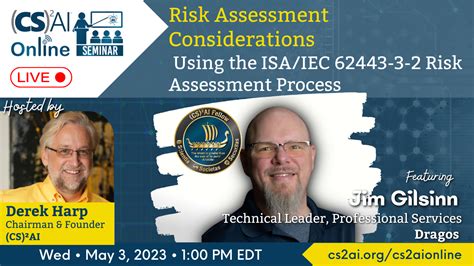 Risk Assessment Considerations Using The Isa Iec 62443 3 2 Risk Assessment Process Cs2ai