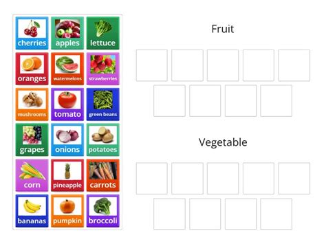Fruit Or Vegetable Group Sort