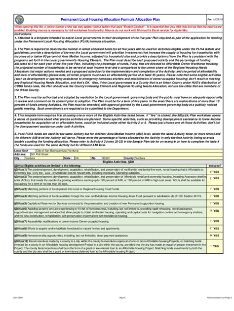 Fillable Online Permanent Local Housing Allocation Formula Allocation