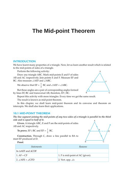 Solution The Mid Point Theorem Notes Studypool