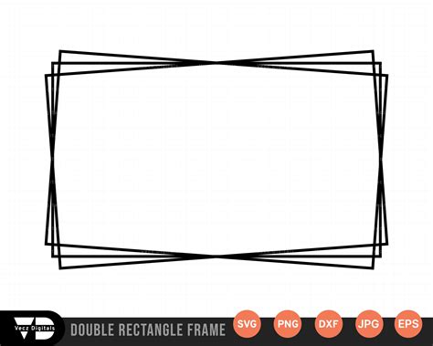Rectangle Frame Svg Rectangle Svg Monogram Frame Svg Double Etsy Hong Kong