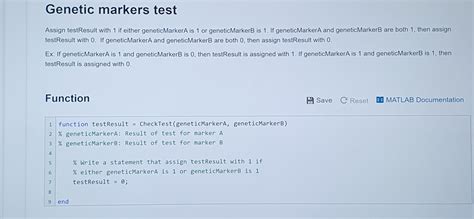 solved genetic markers test assign testresult with if either
