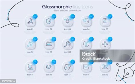 Set Of Checkbox Music Making And Inspect Line Icons For Web App Pictogram Icon Vector Stock