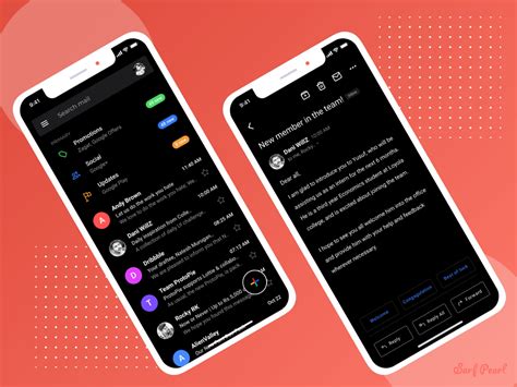 Gmail Dark Mode Mobile App Free Figma Resource Figma Elements