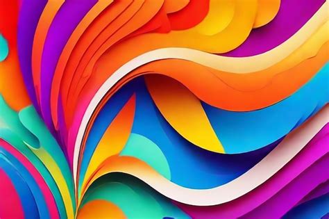 Premium Photo Abstract Colorful Waved Template Dynamic Flow Background