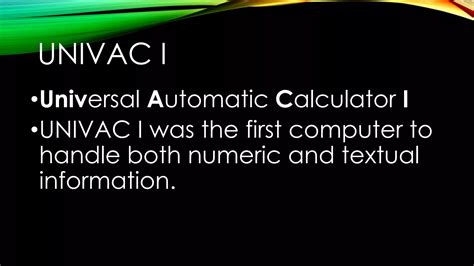 Eniac Univac PPTX