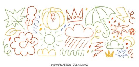 재미있는 가을 시즌 낙서 그림 세트 스톡 벡터로열티 프리 2506374757 Shutterstock