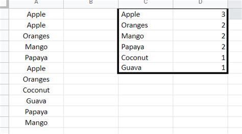 Get Distinct Value And Its Count In Ms Excel Stack Overflow