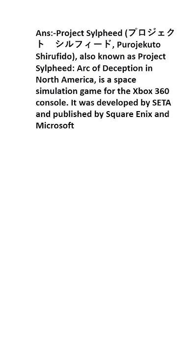 What Is Project Sylpheed Youtube