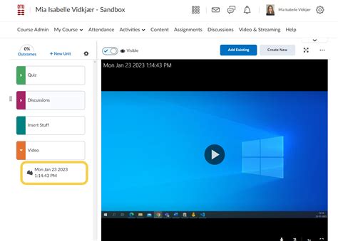 Dtu Learn Support Add A Panopto Video To Content