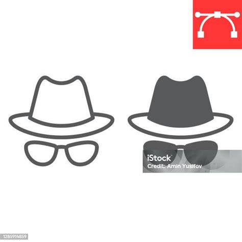 스파이 에이전트 라인과 글리프 아이콘 보안 및 형사 해커 사인 벡터 그래픽 편집 스트로크 선형 아이콘 Eps 10 0명에 대한 스톡 벡터 아트 및 기타 이미지 Istock