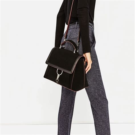 영상 1 으로 링 디테일 스플릿 레더 시티백 자라에서 City Bag Leather Bag Women Zara