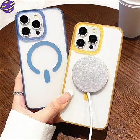 Ốp điện thoại trong suốt Acrylic mờ Vỏ điện thoại từ tính Thích hợp cho IPhone Pro