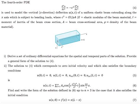 Solved The Fourth Order Pde Partial Differential 2 U Partial