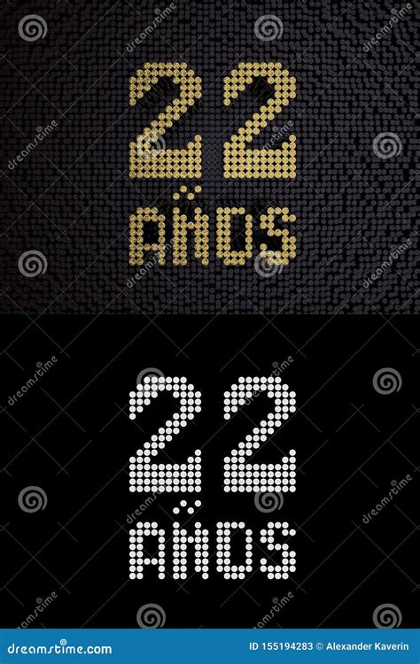 Inscription in Spanish. Golden Number 22 Years Stock Illustration ...