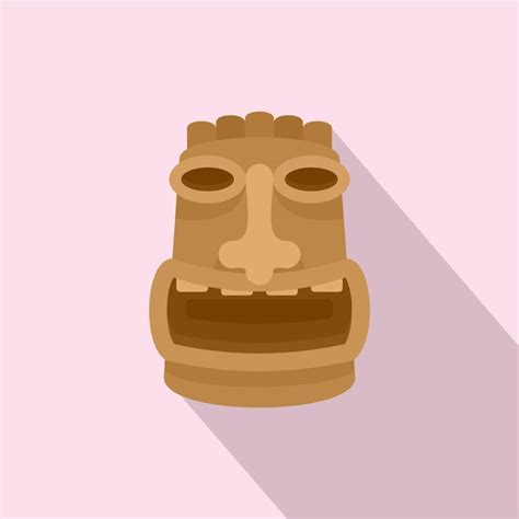 Premium Vector Tiki Wood Idol Icon Flat Illustration Of Tiki Wood