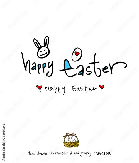 부활절 손으로 그린 부활절 일러스트 스톡 벡터 Adobe Stock