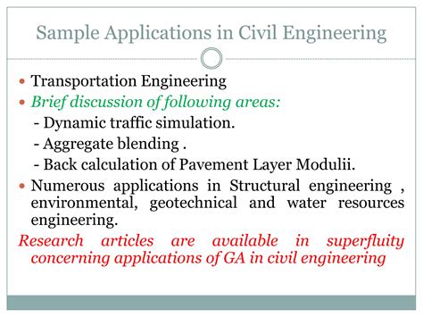 Evolutionary Algorithms And Their Applications In Civil Engineering 1 Ppt