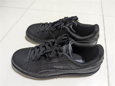 Puma Black Unisex Smash Leather Shoes Women S Fashion Footwear Sneakers On Carousell